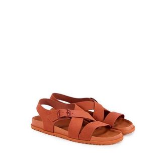 Geox Sandales plates en cuir su&eacute;d&eacute;