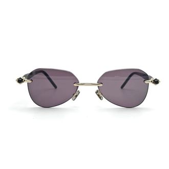 Kuboraum Ovale Randlose Sonnenbrille in Hellgold/Schwarz - - Accessories - Damen - Schwarzk - ONE SIZE