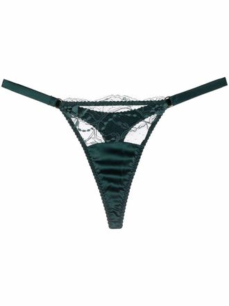 Fleur Of England Ela Tanga mit Satin - Gr&uuml;n