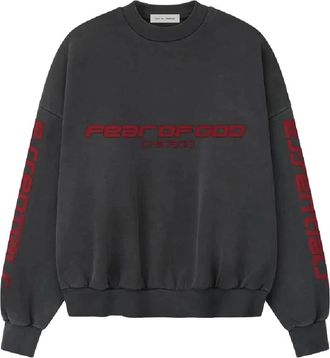 Fear of God Homme, Sweatshirts et sweats &agrave; capuche, Gris, Taille: L SweaT-shirt Court D&eacute;contract&eacute; en Molleton &Eacute;pais