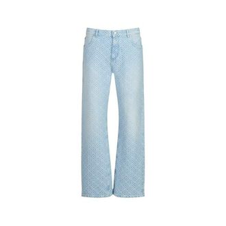 Casablanca Jean droit &agrave; jacquard monogramme en coton