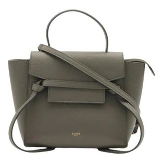Celine Sac bandouli&egrave;re en cuir Nano Pre-owned - Femme - Pre-owned - Gris - Taille: ONE Size