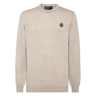 Philipp Plein Herren, Strickwaren, Beige, 2XLGr&ouml;&szlig;e