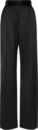 Philipp Plein Femme, Pantalons, Noir, Taille: 40 FR Satin Pleated Pantalons