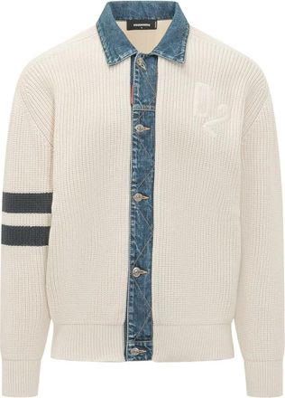 Dsquared2 Homme, Pulls, Blanc, Taille: M Gilet en Tricot