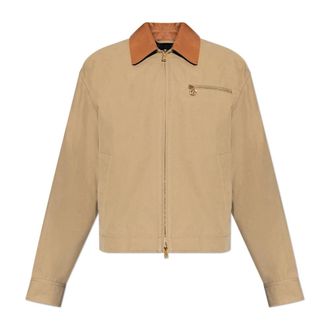 Versace Veste avec col en cuir - Homme - Vestes - Beige - Taille: L