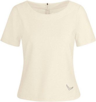 Trigema Sweatshirt TRIGEMA Shirt mit kurzen &Auml;rmeln mit Kristallsteinen