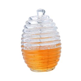 Aboofan 2St Glas Dipper syrup dispenser sirup spender sirup dispenser Honigglas mit Spender Sirupspender Honigtopf mit Sch&ouml;pfl&ouml;ffel acylisches Honigglas Glas 