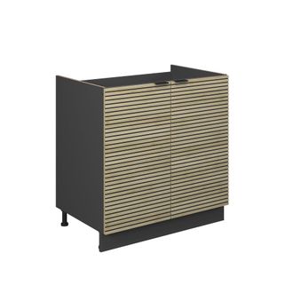 Vicco K&uuml;chenschr&auml;nke Fame-Line, K&uuml;chenunterschrank f&uuml;r die Sp&uuml;le, Eiche Paneel, 80 cm ohne Arbeitsplatte