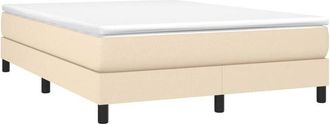 vidaXL Sommier à lattes de lit Crème 140x190 cm Tissu