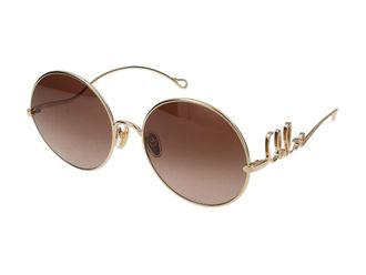 Chlo&eacute; CH0329S Round Metal Sunglasses - Gold