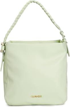Caf&egrave;noir Sac Bandouli&egrave;re Souple Avec Bandouli&egrave;re Tress&eacute;e, Accessoire En &Eacute;mail Et Fermoirs, Pour Femme, Couleur Vert, Taille Taille Unique