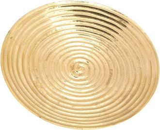 NKlaus Kerzen -Rillen-Teller &Oslash;15cm Kerzenteller aus Messing Gold Hochzeitskerzenhalter Spiralen-Design 10562