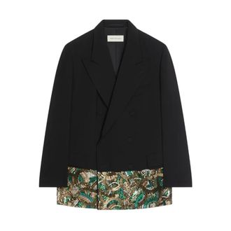 Dries Van Noten Homme, Vestes, Noir, Taille: L Blazer Orn&eacute;