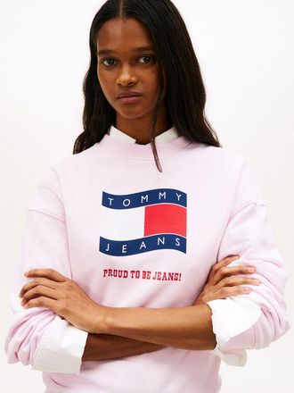 Tommy Jeans Sweatshirt TJW BXY WAVY FLAG CREW EXT Boxy Fit mit Rundhals