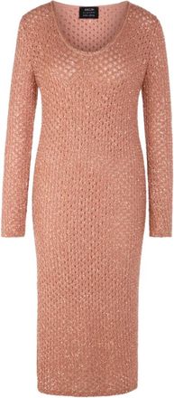 Marc Cain Pailletten-Strick-Midikleid - - Dresses - Damen - Orange - L