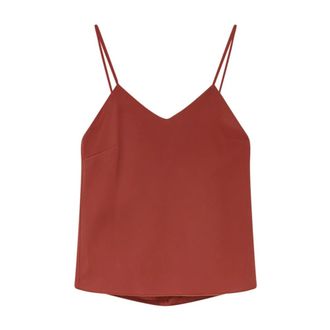 Max Mara Silk Canvas Top - - Tops - Damen - Orange - S