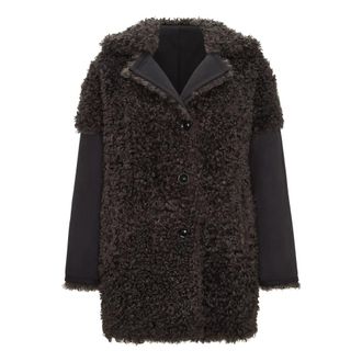 Cesare Gaspari Faux Fur Shearling Jacke - - Jackets - Damen - Braun - M