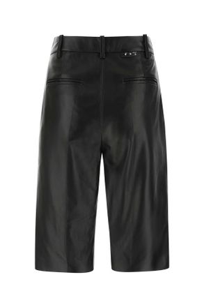 Off-white Leather Bermuda Shorts - Black