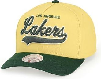 Mitchell & Ness NBA Harvest Gold Pro Crown Snapback Casquette de baseball, Jaune/Vert, Taille unique, r&eacute;glable, Homme, Femmes, Enfants, Unisexe, Printemps, &Eacute;t&eacute;, Autom