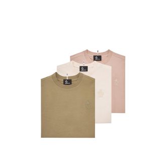 Moncler Moncler Logo Patch Cotton Blend T-shirt (three Pack), Women, Green, Size: Xs