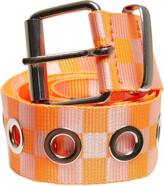Urban Classics Unisex Checker Belt With Eyelets neonorange/white, L/XL