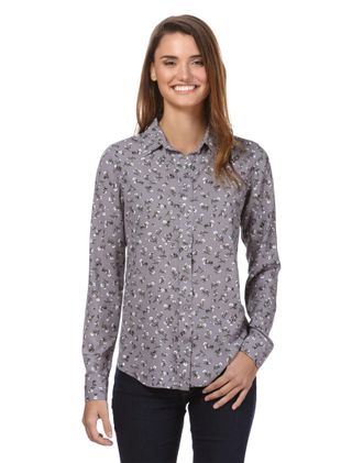 Vincenzo Boretti Bluse, gerade geschnitten mit Hemdkragen grau XL