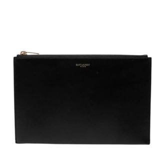 Saint Laurent Sac pochette en cuir pr&eacute;-poss&eacute;d&eacute; - Femme - Pre-owned - Noir - Taille: ONE Size