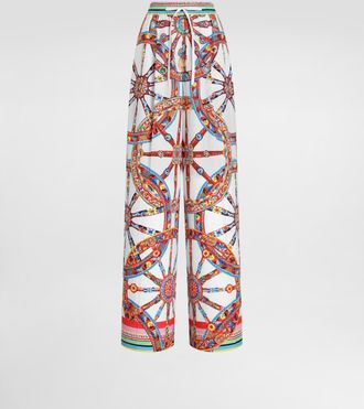 Dolce & Gabbana Hose Aus Popeline Mit Carretto-print - Frau Hosen Und Shorts Mehrfarbig 42
