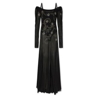 Paco Rabanne Langes Kleid aus Jersey - - Dresses - Damen - Schwarzk - S