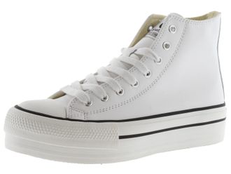 Victoria High-Top Tribu Leder-Effekt & Doppelter Plattform 1061107 für Damen Blanco 40