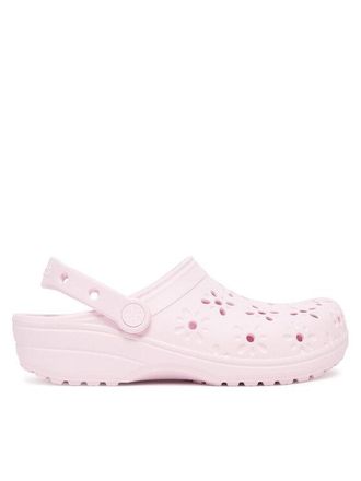 Crocs Pantoletten Classic Floral Cut Out Clog 210927 Rosa