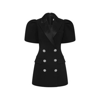 Rebecca Vallance Zendaya Crystal-embellished Puff-sleeve Mini Dress