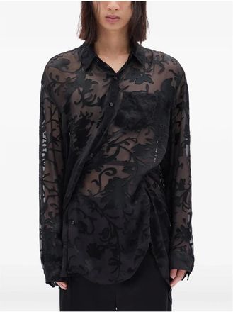 Ann Demeulemeester Homme, Chemises, Noir, Taille: M Mark High Comfort Shirt