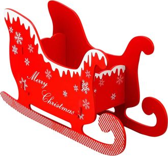 Generic Santa Sleigh Decor - Reusable Festive Storage Ornament, Outdoor Yard Porch Patio Lawn Decoration, Holiday Table Accessory, Seasonal Garden Display, Ch