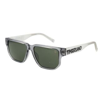 Timberland unisex, Accessoires, Gris, Taille: ONE Size Lunettes de Soleil Grises en Acier Inoxydable Verres Verts