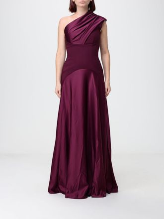 Solace London Robe de soir&eacute;e longue Gabriela en satin asym&eacute;trique et drap&eacute;e