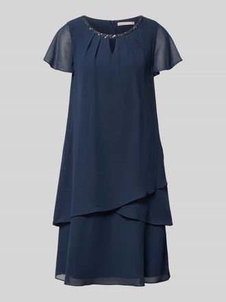 Christian Berg Cocktail Knielanges Cocktailkleid mit Schl&uuml;sselloch-Ausschnitt