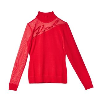 Karl Lagerfeld Signatur Mock Hals - - Knitwear - Damen - Rot - S