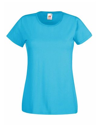 Fruit Of The Loom Lady-Fit Valueweight T-Shirt SS050 Gr. XX-Large, azurblau