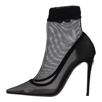 Dolce & Gabbana Stretch T&uuml;ll Stiefeletten - - Shoes - Damen - Schwarzk - 36 EU