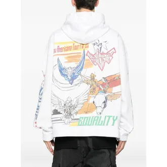 Who Decides War by Ev Bravado Hooded Hoodie - White