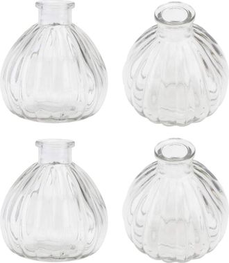 Amosfun Japandi Decor 4 St&uuml;ck transparente Glasvasen, europ&auml;ische einfache Schreibtisch-Blumenvase, getrocknete Blumenbeh&auml;lter f&uuml;r Zuhause, Hochzeit, Tischdek
