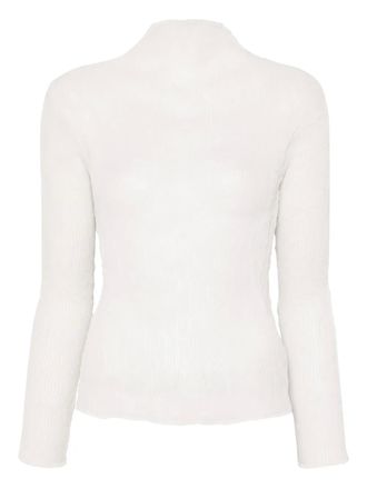 Issey Miyake Oberteil aus Chiffon - Weiß