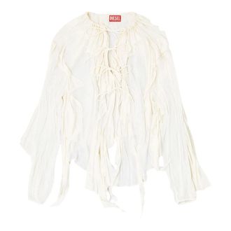 Diesel Ger&uuml;schte Bluse mit Frontschn&uuml;rung - - Blouses & Shirts - Damen - Wei&szlig; - M