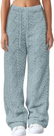 Generic Pantalon de sport pour femme - Pantalon de jogging moelleux pour femme - Baggy - Doublure en peluche - Pantalon dhiver chaud - Pantalon dhiver moelleu