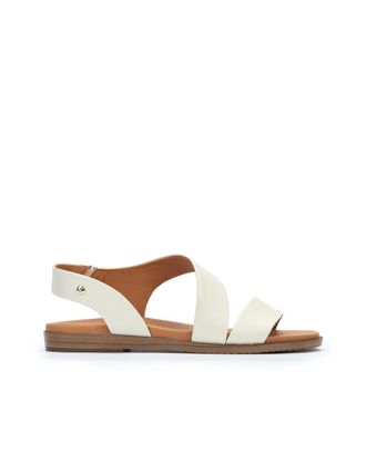 Pikolinos Flache Sandalen in Leder Formentera f&uuml;r Frauen Farbe NATA