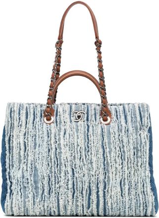 Chanel Hobo Bags - Large Fringed Denim Shopping Tote - Gr. unisize - in Blau - f&uuml;r Damen