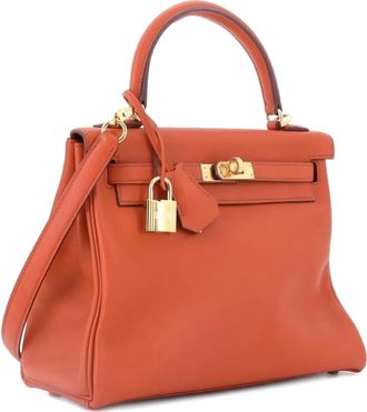 Herm&egrave;s Kelly Handbag Orange Swift with Gold Hardware 25 satchel