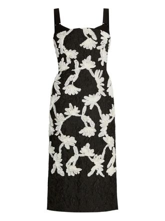 Erdem robe sans manches à appliqué fleur - Noir